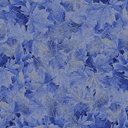 Ice Winter Large Leaves Glitter Fabric by Timeless Treasures – My ...