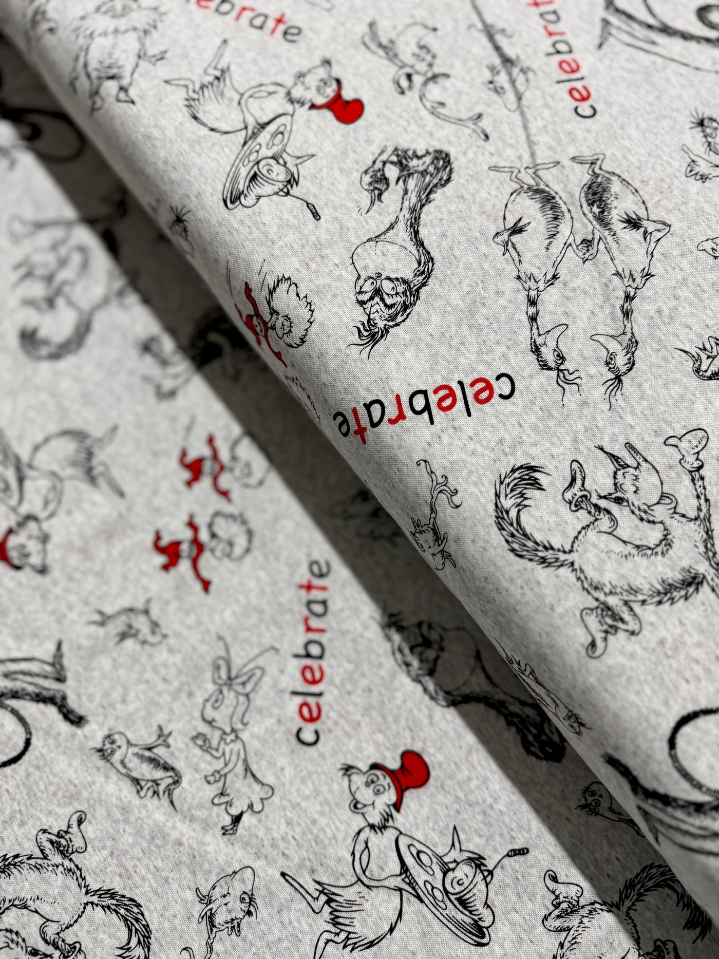 Celebrate Seuss - Character Toss Grey – My Fabric Villa