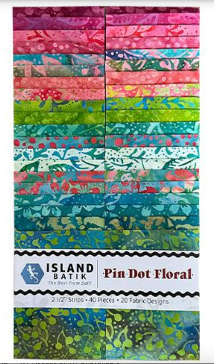 Pin Dot Floral Batik Strip Pack - Island Batik – My Fabric Villa